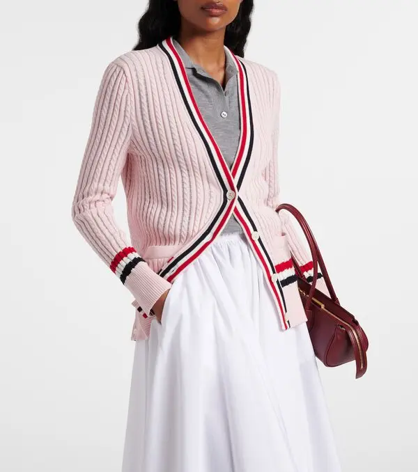 Thom Browne Cable-knit Cotton Cardigan