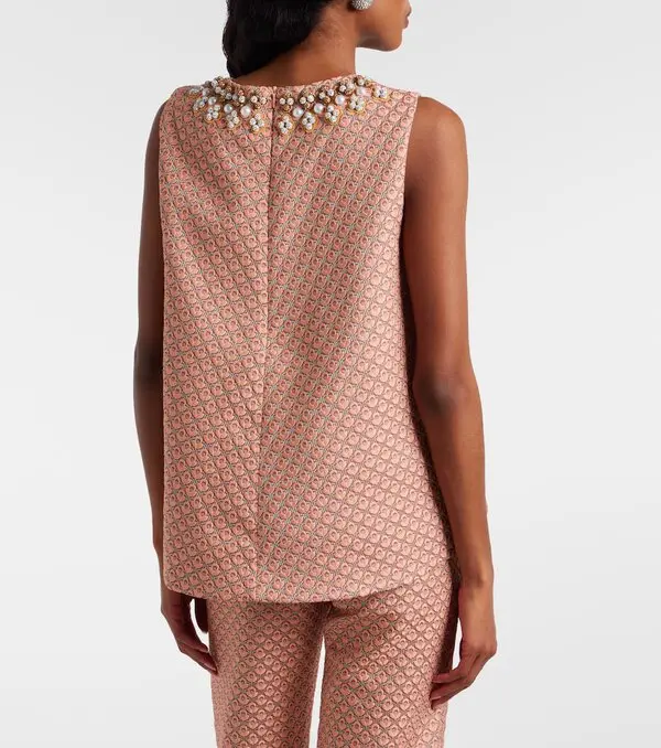 La DoubleJ La Scala Floral Jacquard Top