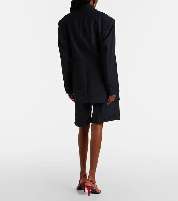 Versace Pinstriped Virgin Wool Bermuda Shorts