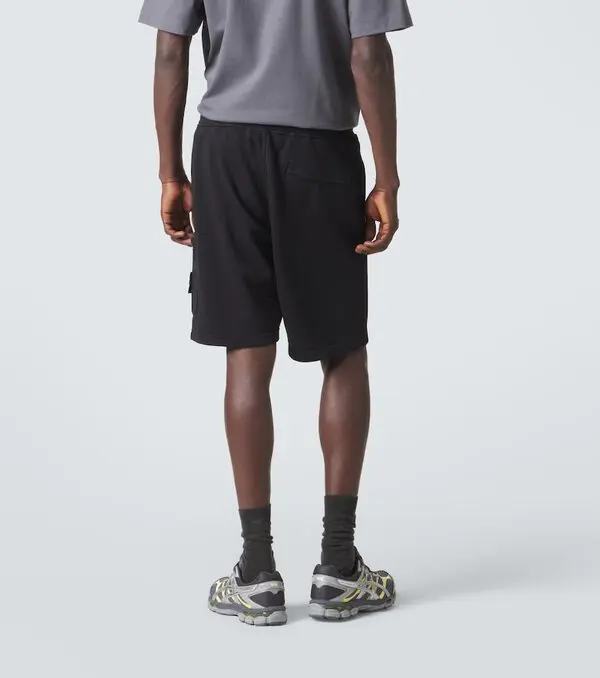 Stone Island Compass Cotton Shorts - Black
