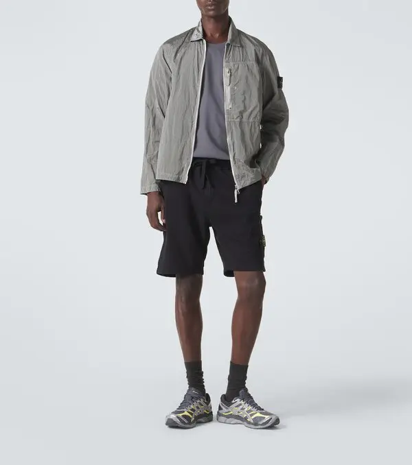 Stone Island Compass Cotton Shorts - Black