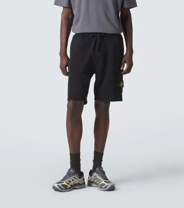 Stone Island Compass Cotton Shorts - Black