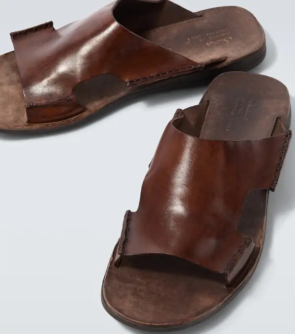 Sabah Lido Leather Slides