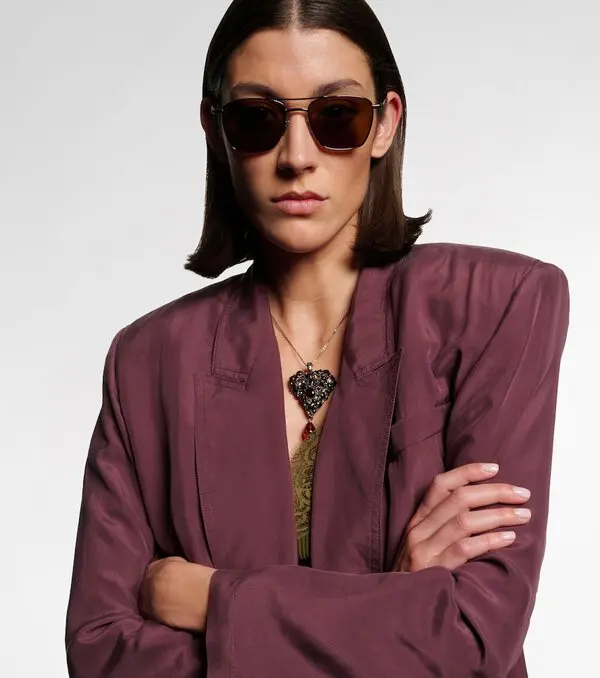 Saint Laurent Sl 866 Aviator Sunglasses - Silver