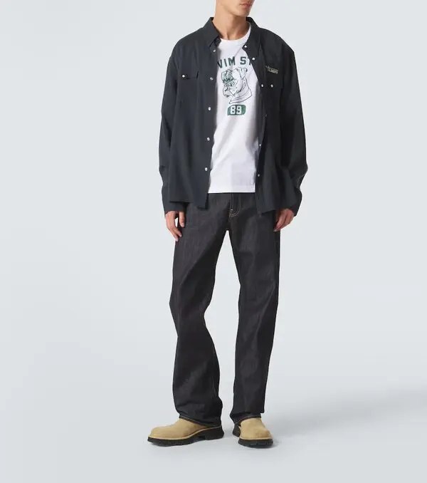 Visvim Jumbo Printed Cotton Jersey T-shirt - White