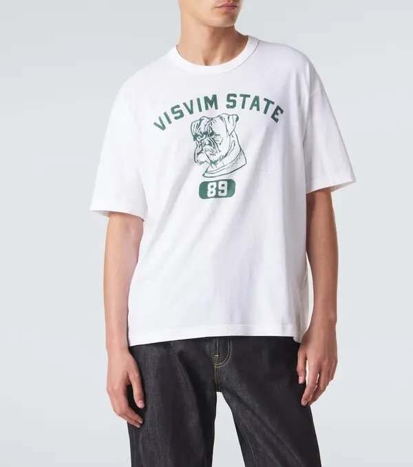 Visvim Jumbo Printed Cotton Jersey T-shirt - White