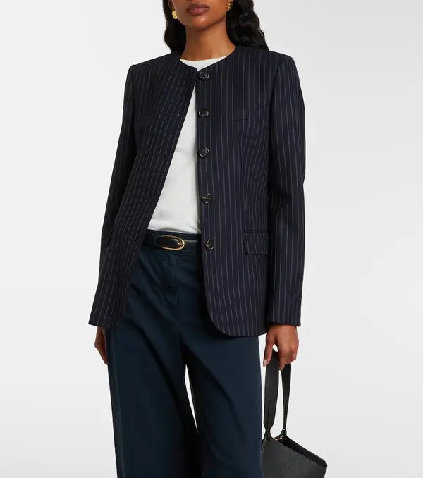 NILI LOTAN Gertrude Pinstripe Virgin Wool Jacket