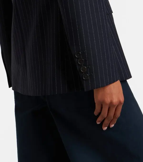 NILI LOTAN Gertrude Pinstripe Virgin Wool Jacket