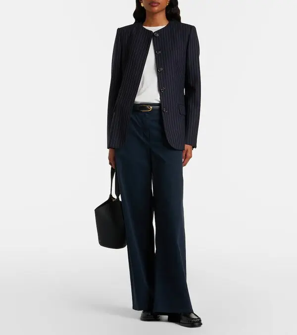 NILI LOTAN Gertrude Pinstripe Virgin Wool Jacket