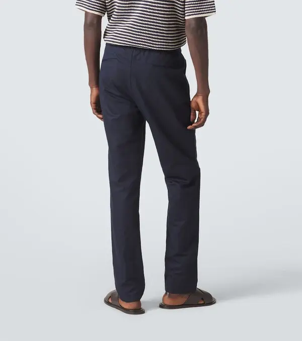 Sunspel Cotton-linen Straight Leg Pants