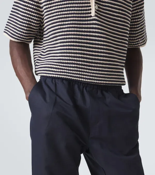 Sunspel Cotton-linen Straight Leg Pants