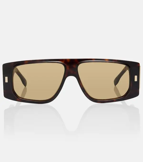 Fendi Ff Squared Rectangular Sunglasses - Brown