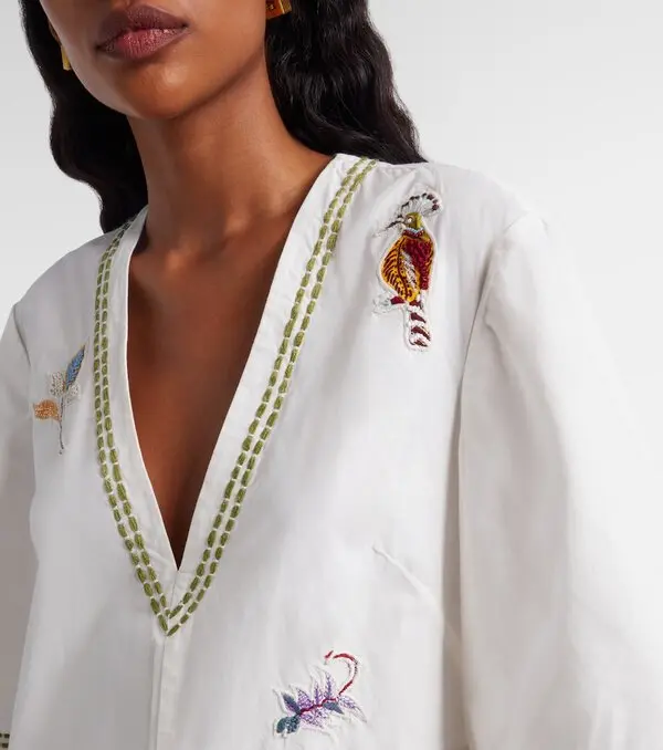 ALEMAIS Alémais Camelia Embroidered Minidress
