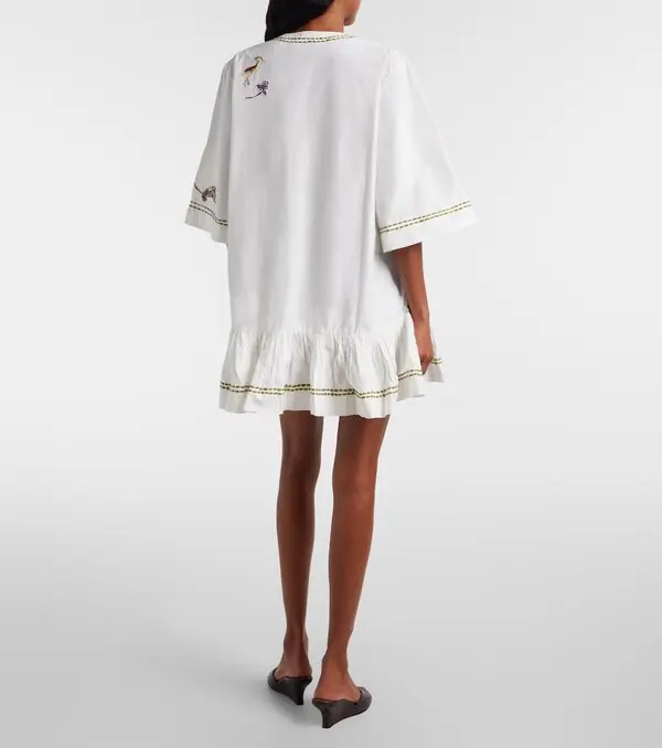 ALEMAIS Alémais Camelia Embroidered Minidress