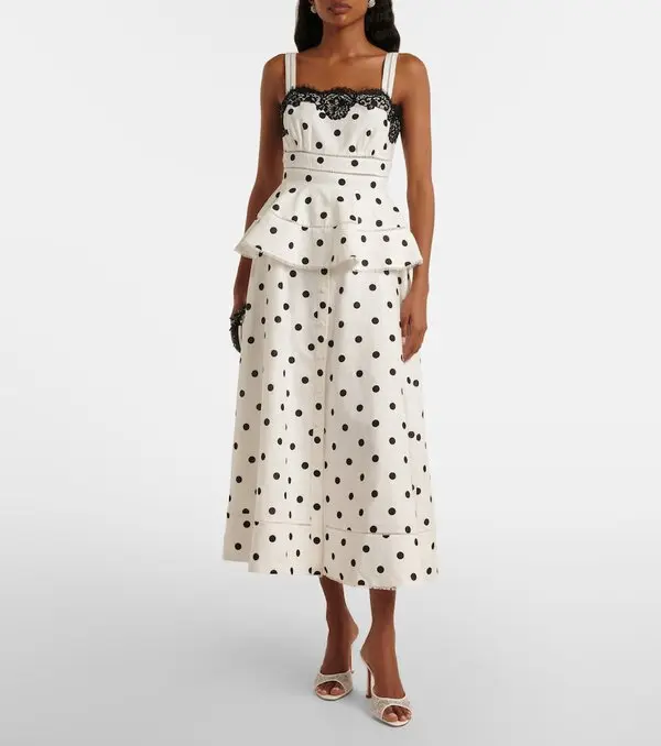 Amina Muaddi Alexa Polka-dot Mules