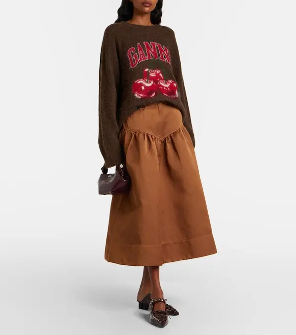GANNI Peplum Midi Skirt