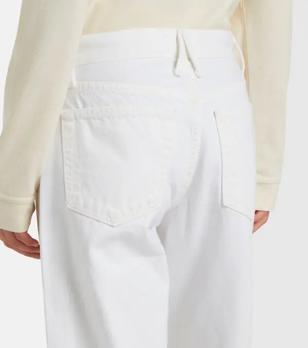 SLVRLAKE Jamie Cropped Barrel-leg Jeans In Panna