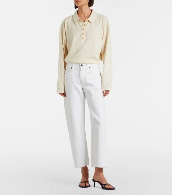 SLVRLAKE Jamie Cropped Barrel-leg Jeans In Panna