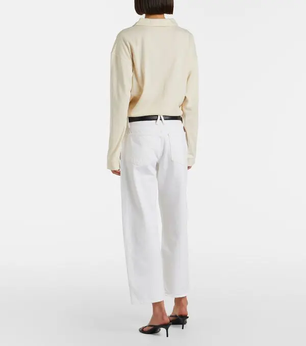 SLVRLAKE Jamie Cropped Barrel-leg Jeans In Panna