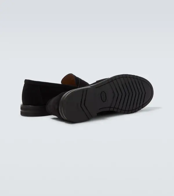 Thom Sweeney Suede Penny Loafers