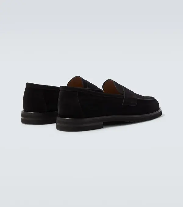 Thom Sweeney Suede Penny Loafers