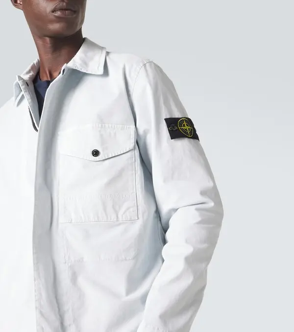 Stone Island Compass Cotton Canvas Overshirt