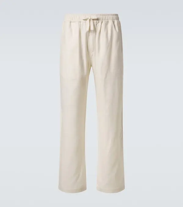 SAMAN AMEL Silk Straight Pants - White