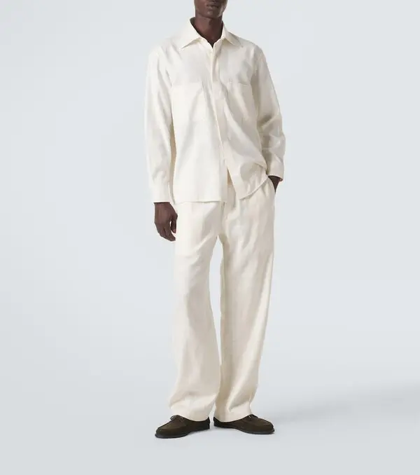 SAMAN AMEL Silk Straight Pants