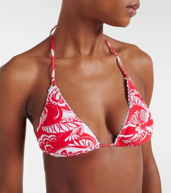Melissa Odabash Adelaide Floral Bikini Top - Red