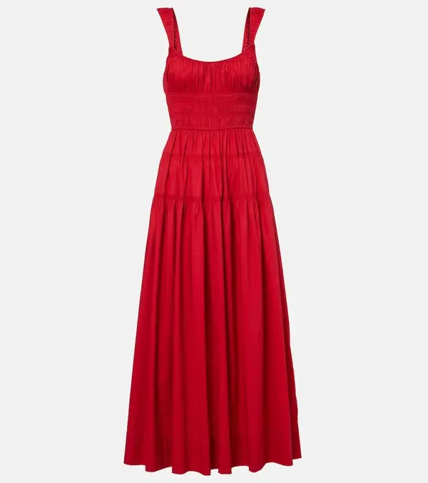 DÔEN Cotton Poplin Maxi Dress - Red