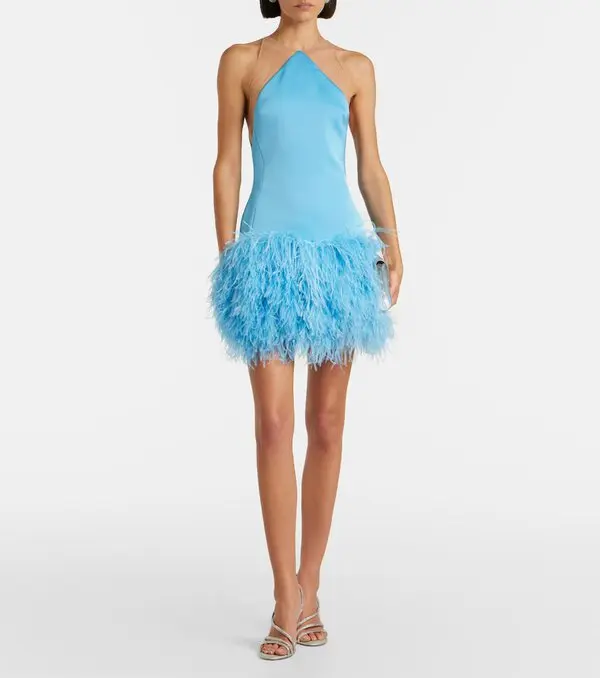 princess polly baby blue dress Royal Blue Deluxe Diamanté Feather Dress main image 0