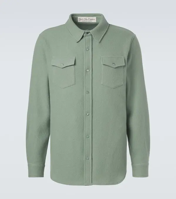 GOD'S TRUE CASHMERE Cashmere Shirt With Emeralds - Green