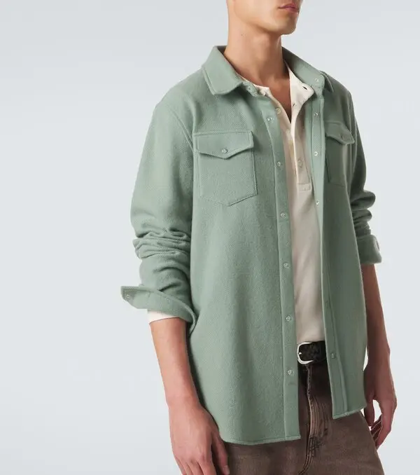 GOD'S TRUE CASHMERE Cashmere Shirt With Emeralds - Green