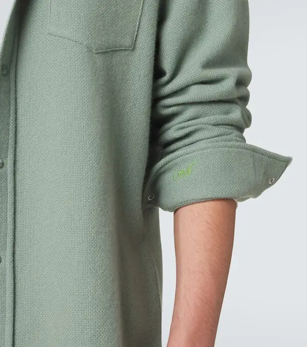 GOD'S TRUE CASHMERE Cashmere Shirt With Emeralds - Green