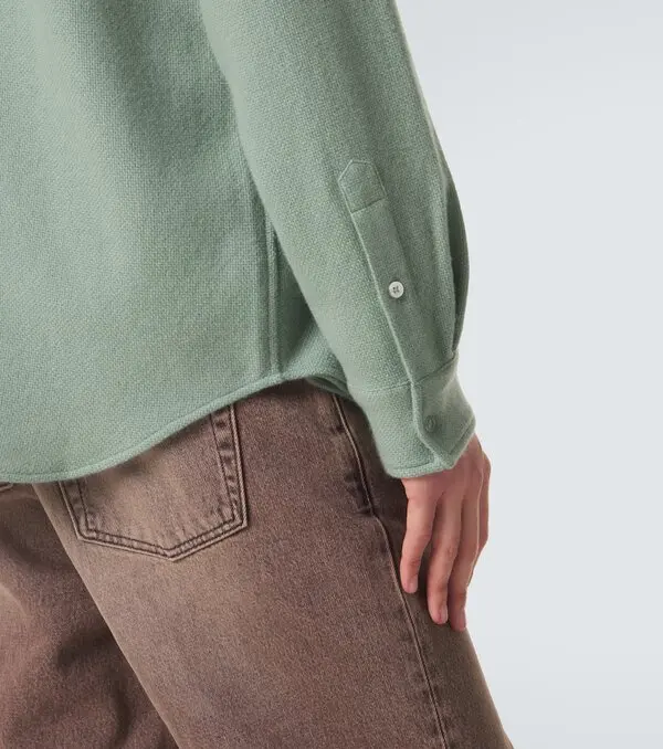GOD'S TRUE CASHMERE Cashmere Shirt With Emeralds - Green