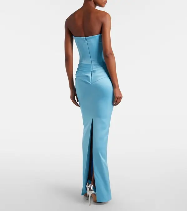 Alex Perry Crêpe Satin Bustier Gown