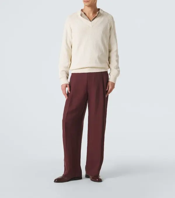 Zegna Cotton V-neck Sweater - White