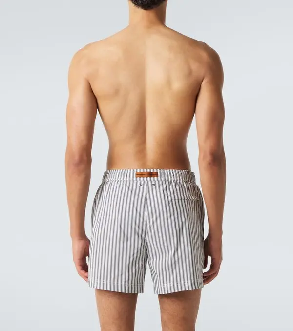Zegna Striped Swim Trunks - Blue