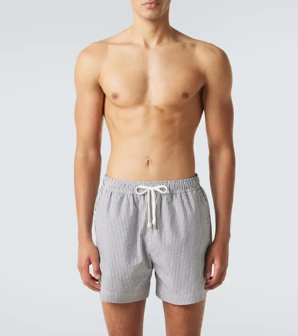 Zegna Seersucker Swim Trunks