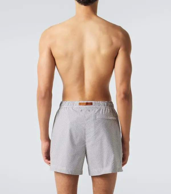Zegna Seersucker Swim Trunks