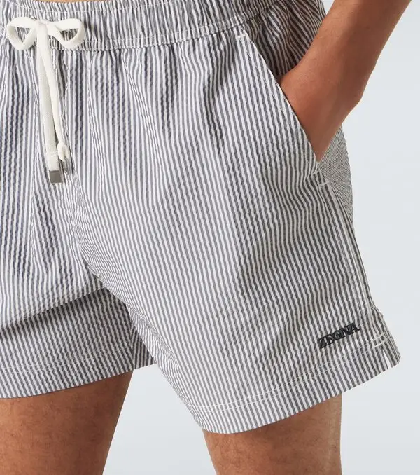 Zegna Seersucker Swim Trunks