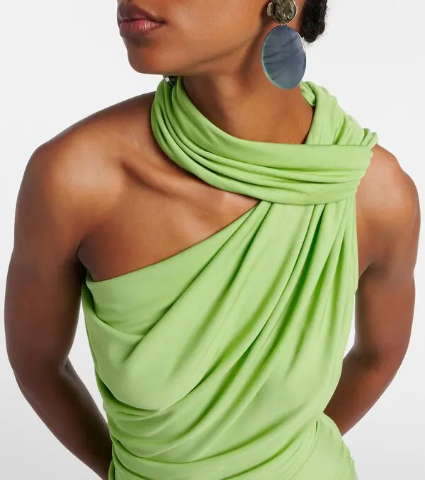 Christopher Esber Cutout Embellished Draped Maxi Dress - Green