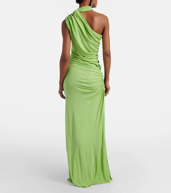 Christopher Esber Cutout Embellished Draped Maxi Dress - Green