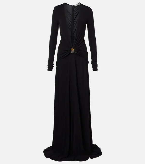 Christopher Esber Bezel Quartz Embellished Maxi Dress