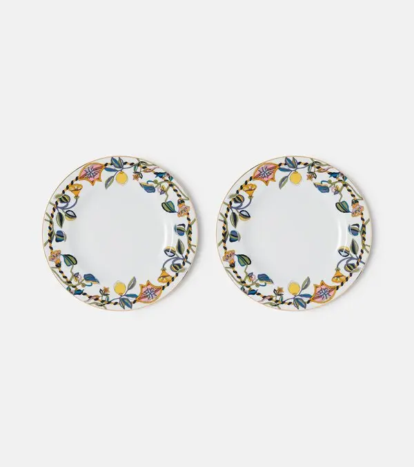 La DoubleJ Borboni Set Of 2 Porcelain Dinner Plates - White