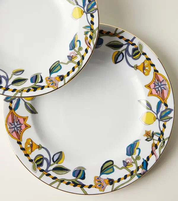 La DoubleJ Borboni Set Of 2 Porcelain Dinner Plates