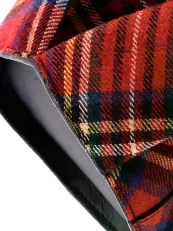 Loewe Elephant Tartan Wool And Leather Mini Crossbody Bag