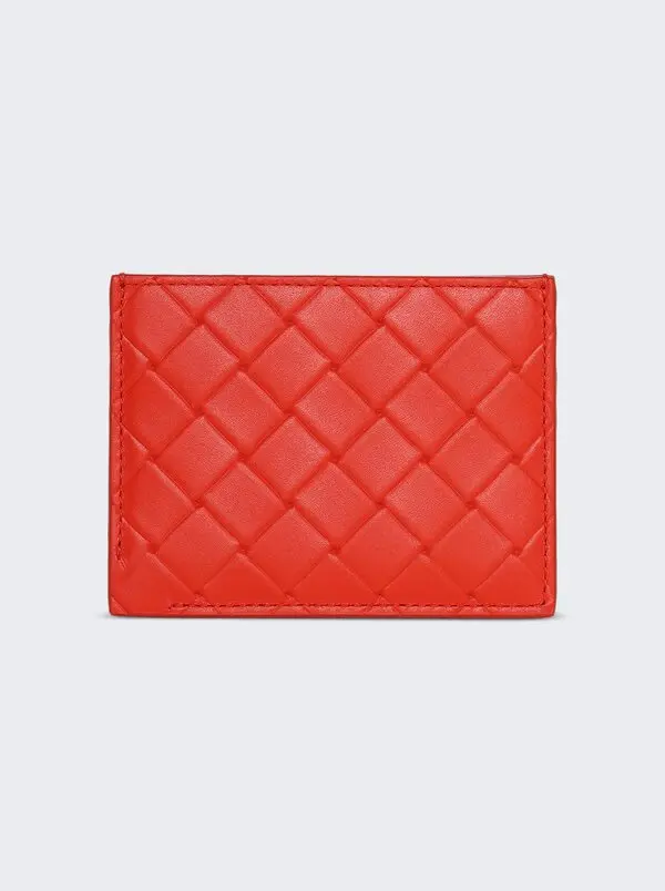 Bottega Veneta Credit Card Case Cherry Tomato Silver - Red