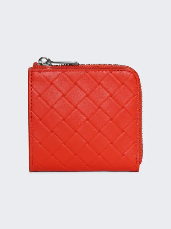 Bottega Veneta Mini Wallet Cherry Tomato Silver - Red