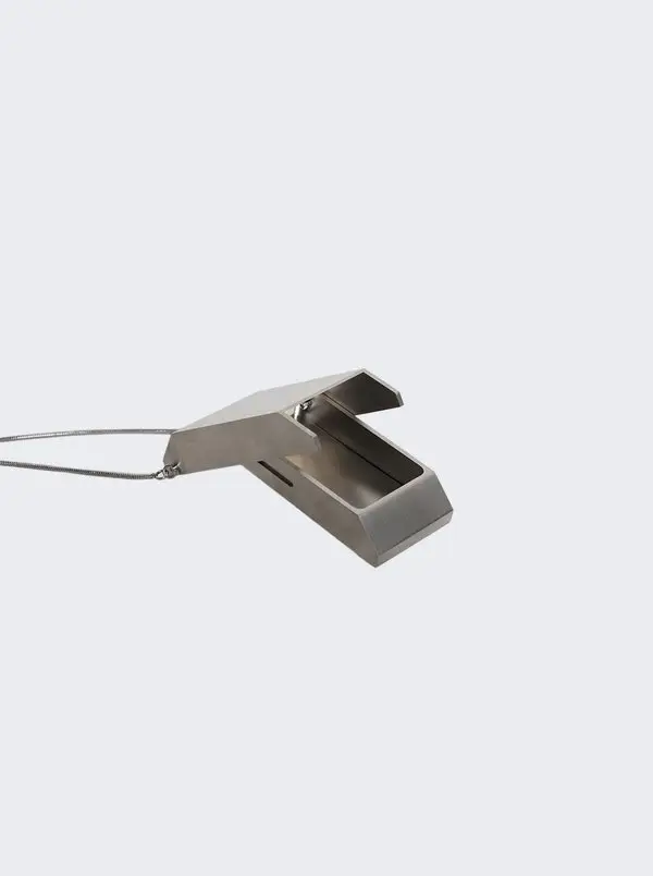 Rick Owens Palladium-plated Brass Ashtray Pendant Necklace